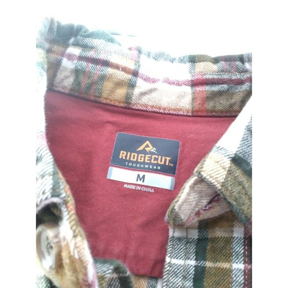 Ridgecut | Shirts | Ridgecut Toughwear Button Down Plaid Flannel Mens Medium Workwear Long ...
